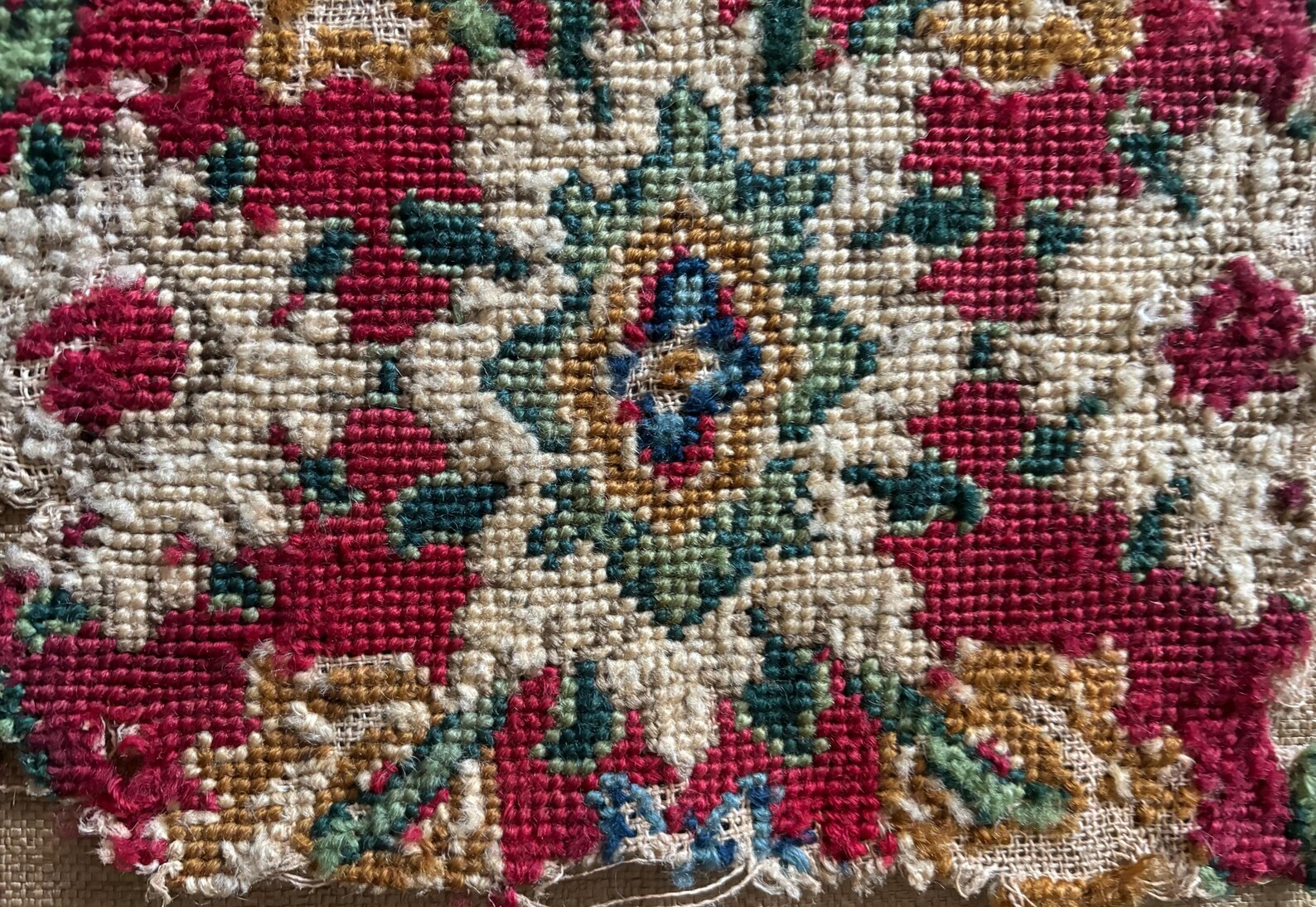 1800's Antique Floral Woollen Hand Woven Tapestry Fragment - Etsy
