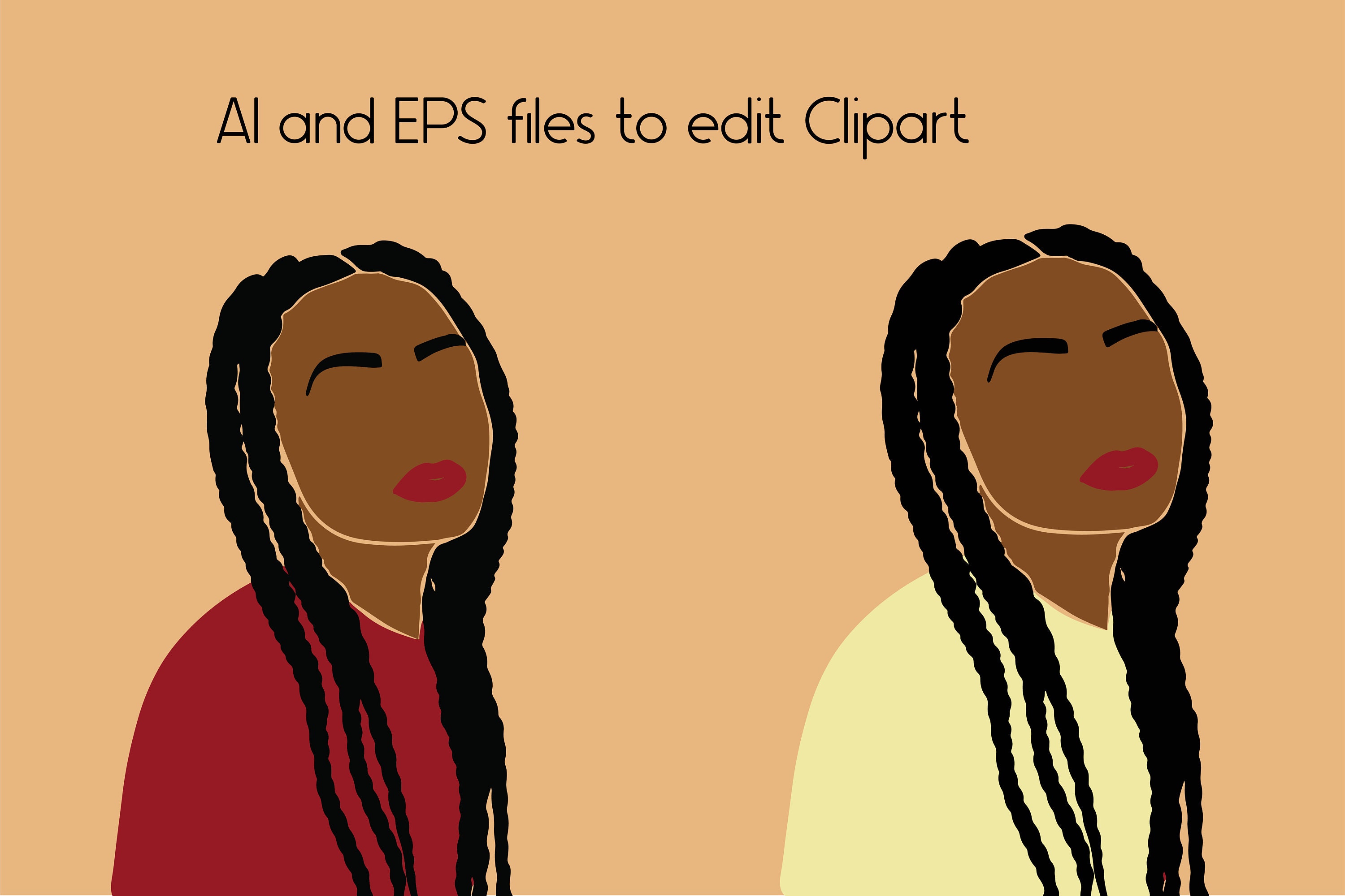 Natural Hair Black Women Clipart. African Woman SVG, Faceless Black ...