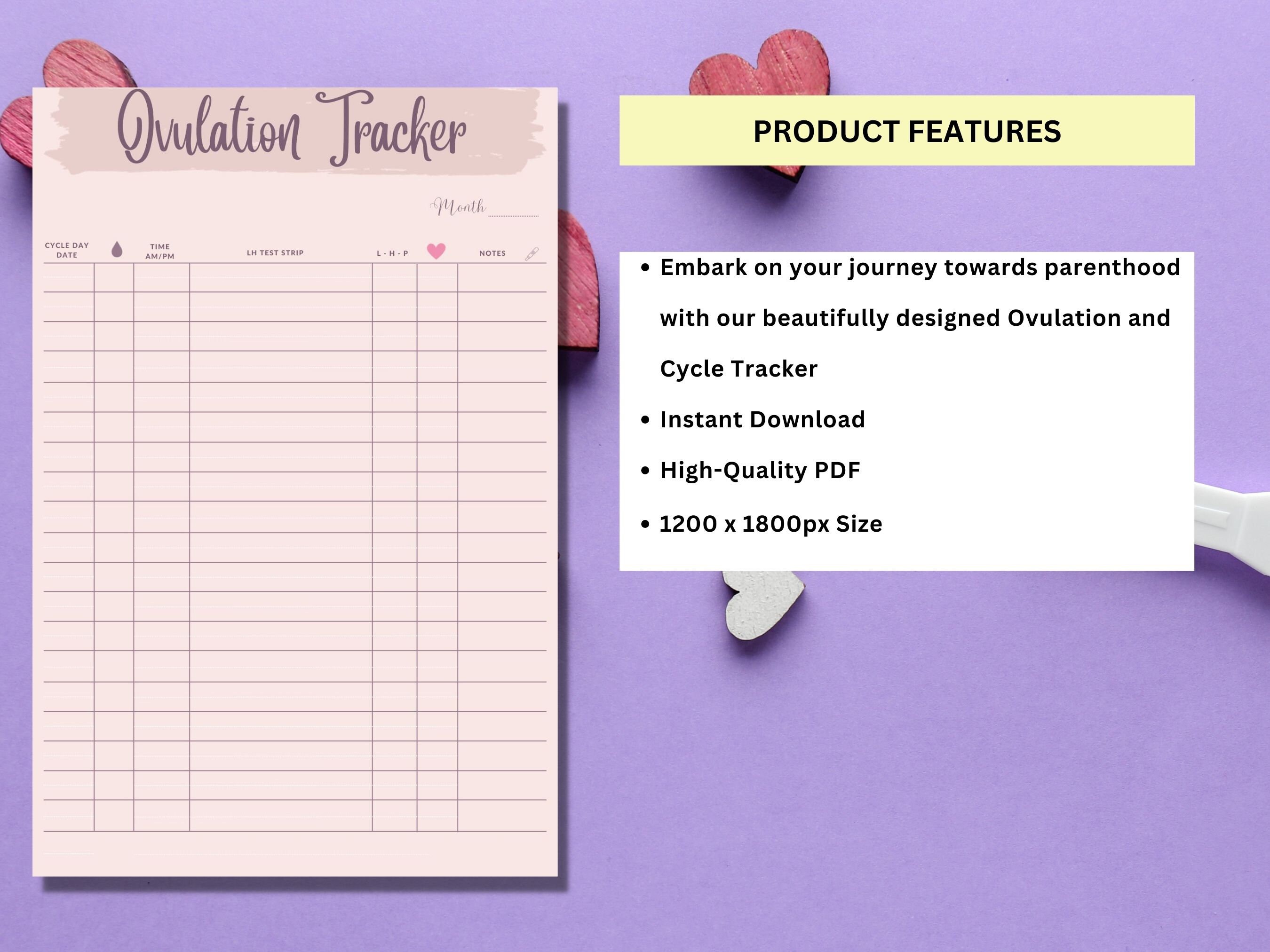 Ovulation and Cycle Tracker Ovulation Planner Cycle Tracker - Etsy