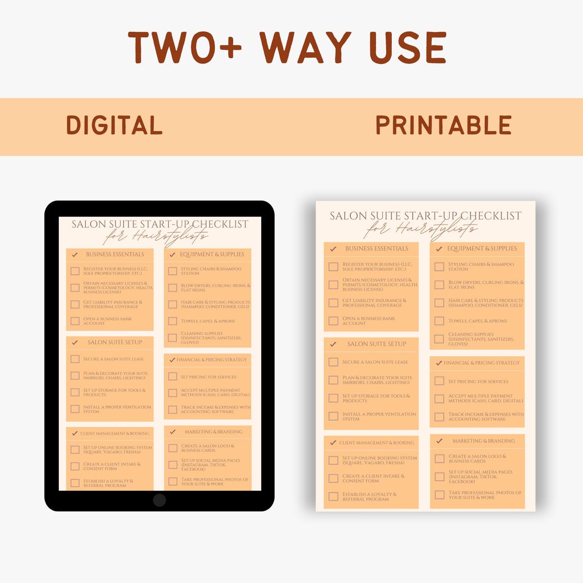 SALON STARTUP CHECKLIST, Salon Suite Startup, Salon Business Planner ...