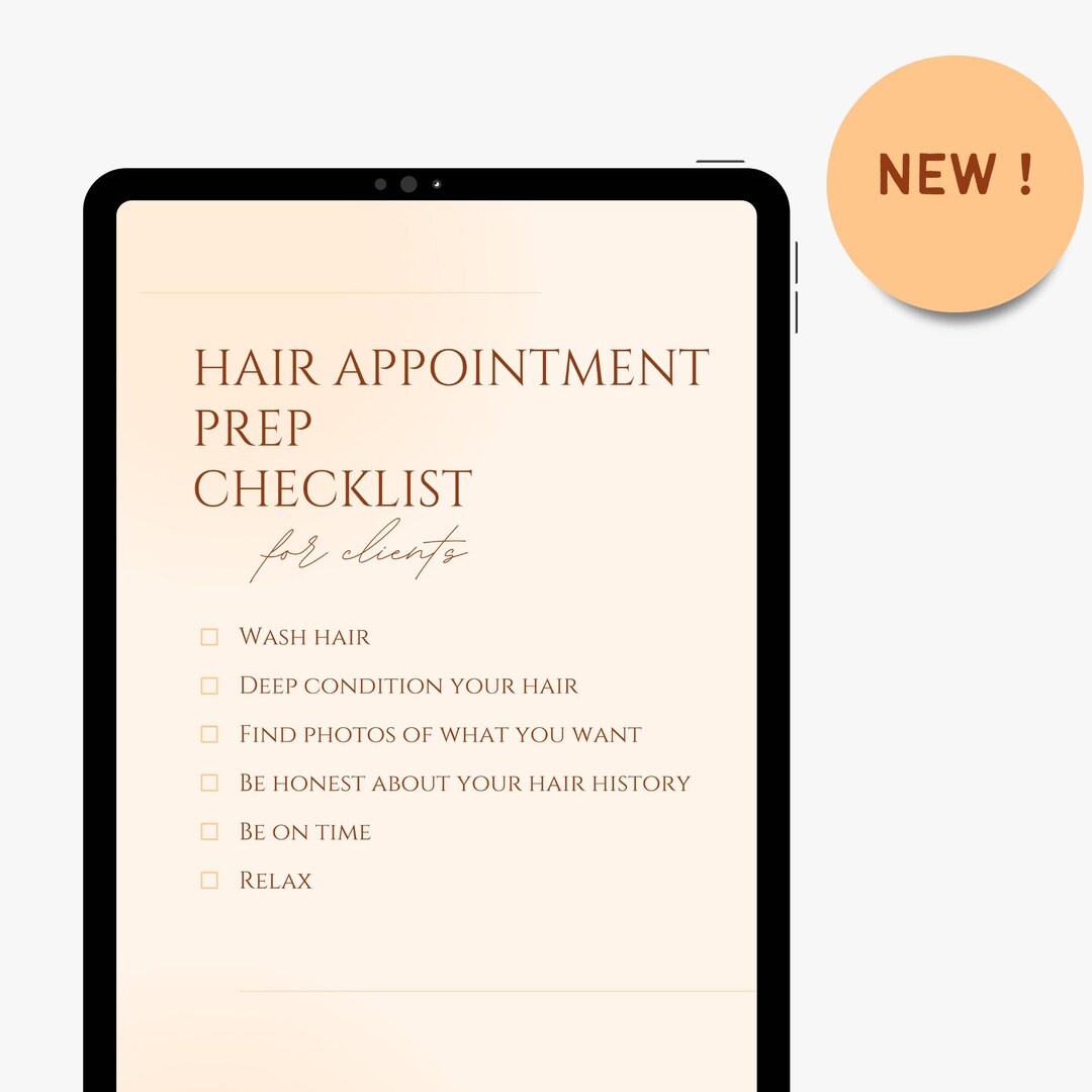 Hair Appointment Checklist: Salon Client Consultation (PDF, PNG, JPG ...