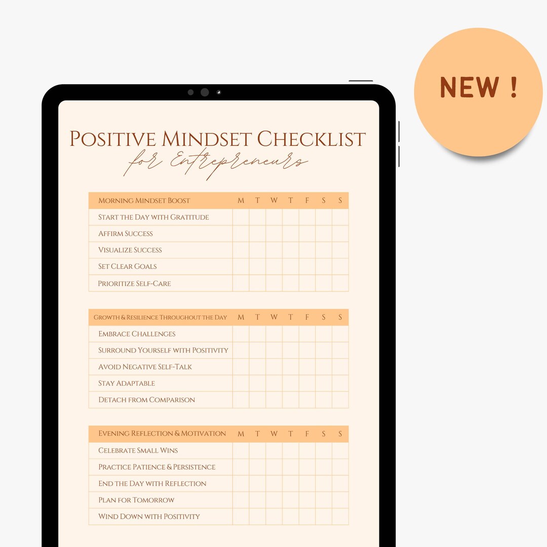 POSITIVE MINDSET CHECKLIST, for Hairstylists, Mindset Growth Planner ...
