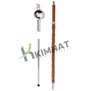 Drum Major Mace Stick Chrome Plain Head Ball Lion and Crown on Top Head ...