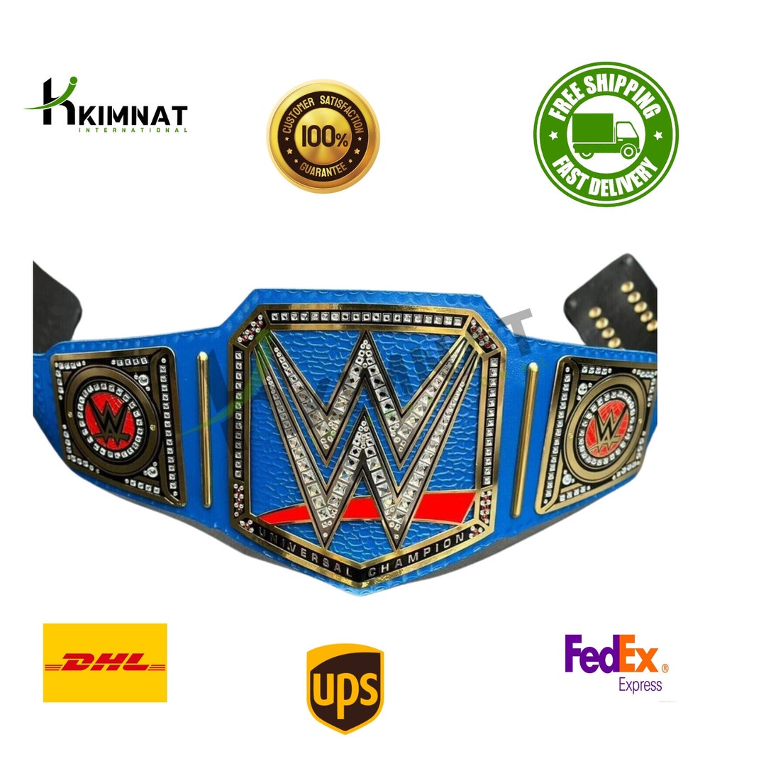 Universal Champion Title Replica Adult Size Blue 2mm & 4mm Belt / WWE ...