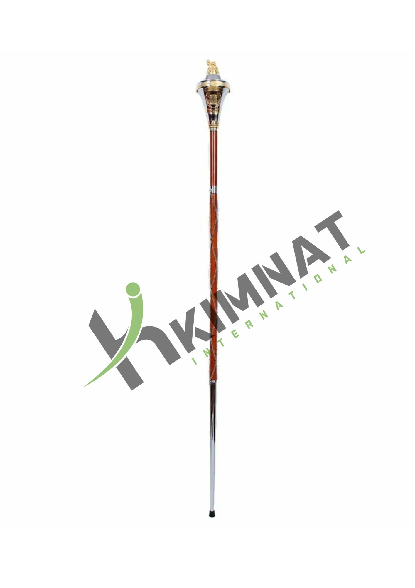 Professional Drum Major Mace Stave & Stick Gold Lion and Crown Chrome ...