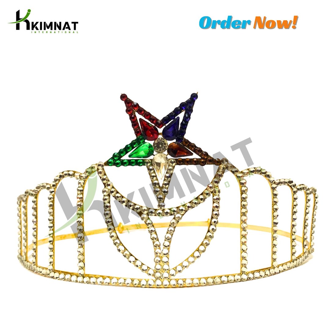 Order of Eastern Star Crown , Masonic OES Five Color Star Golden Crown ...