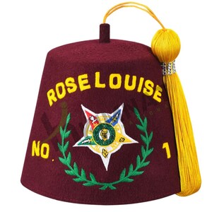 Order of AMARANTH Masonic Custom FEZ Hat With Emblem and Embroidery - Etsy