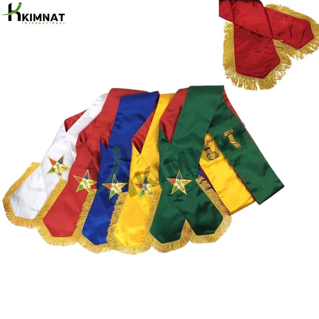 Masonic Order of the Eastern Star OES Complete Sash Set - Set of 5 ...