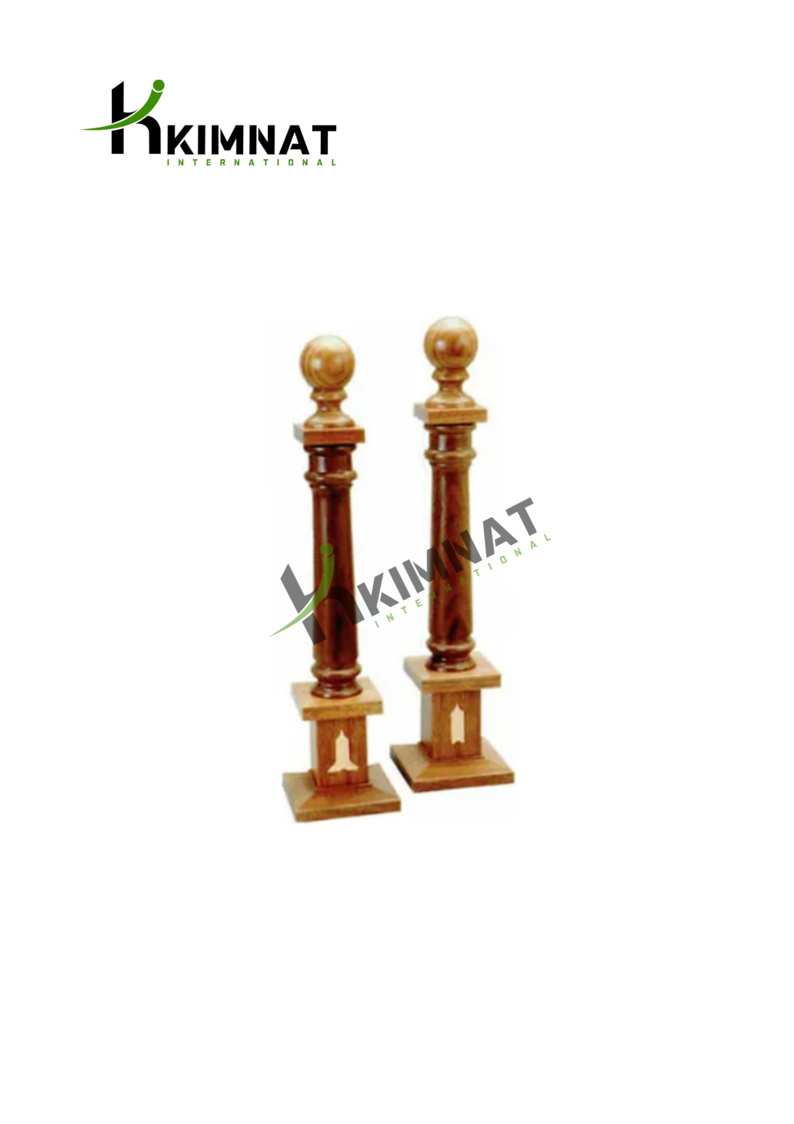 Pair of Masonic Wood Senior Warden and Junior Warden Columns With ...