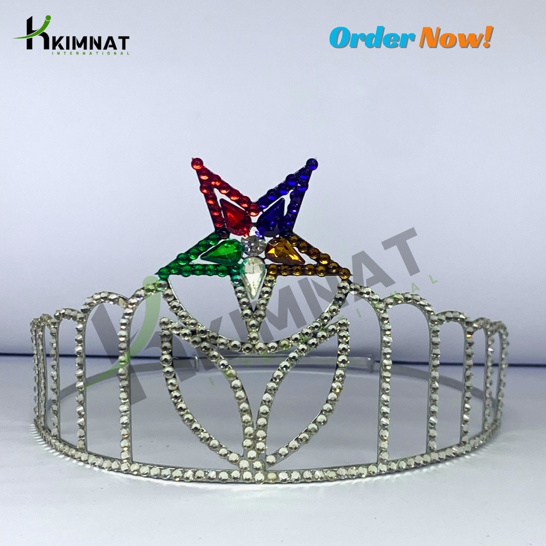 Order OF Eastern Star Silver Tone Crown , Masonic OES Adjustable Crown ...