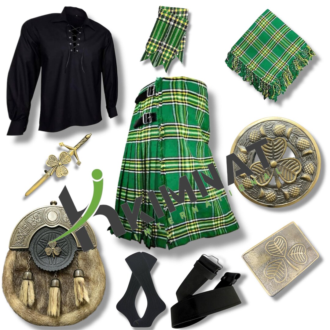 Men's Irish Kilt Outfit: 10-piece Shamrock Wedding Set - Etsy