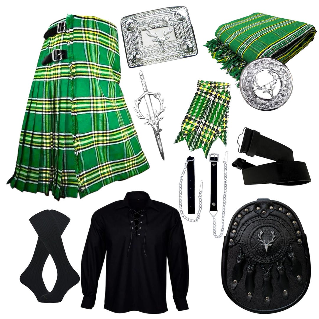Scottish Kilt Outfit: 10-piece Highland Set, Clan Tartan Kilt - Etsy