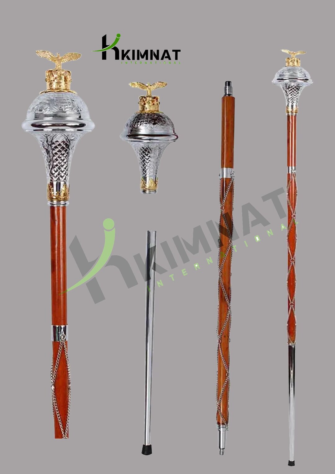 Drum Major Mace/stave Embossed Head With Gold Eagle on Top, Band Mace ...