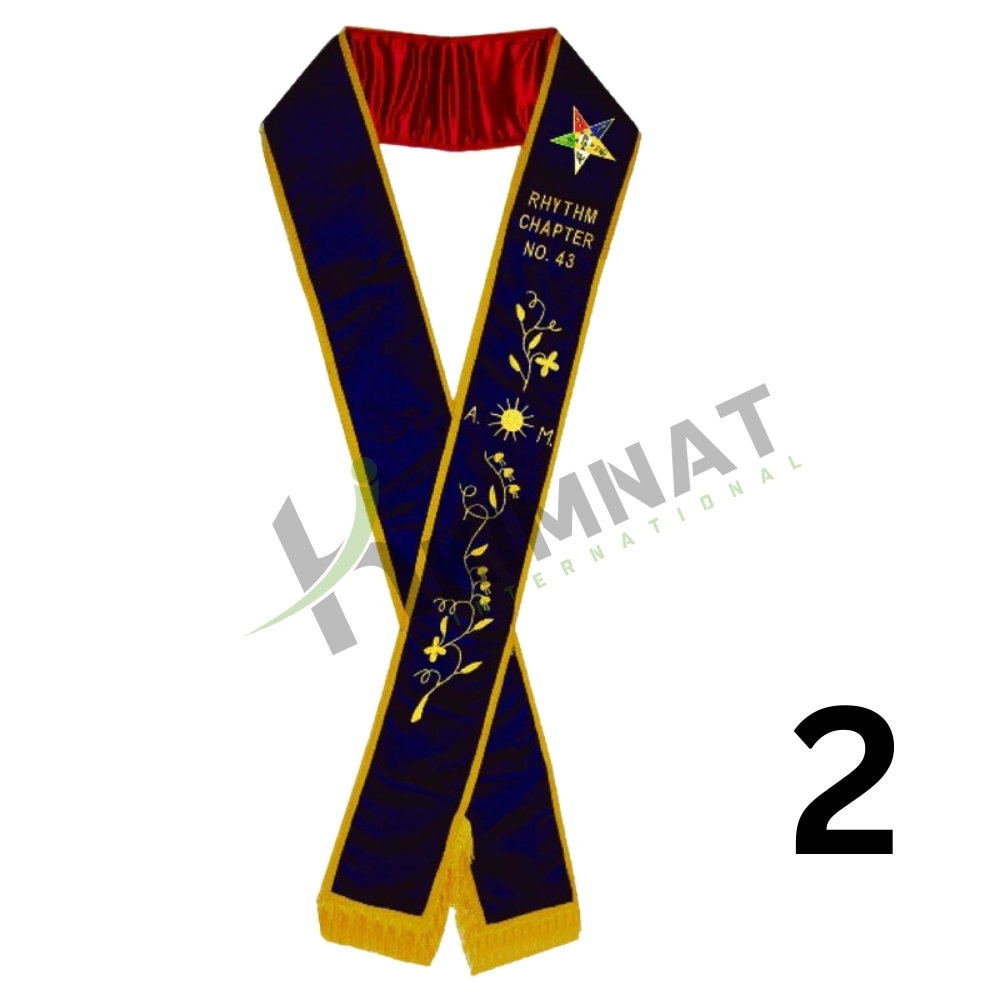 Masonic OES Associate Matron Sash: Purple Velvet Hand Embroidered - Etsy