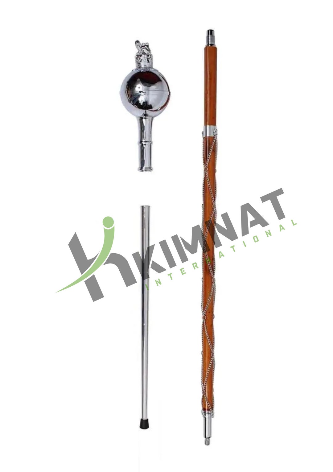 Ball Head Mace Drum Major Mace or Stave Plain Ball Head Lion and Crown ...