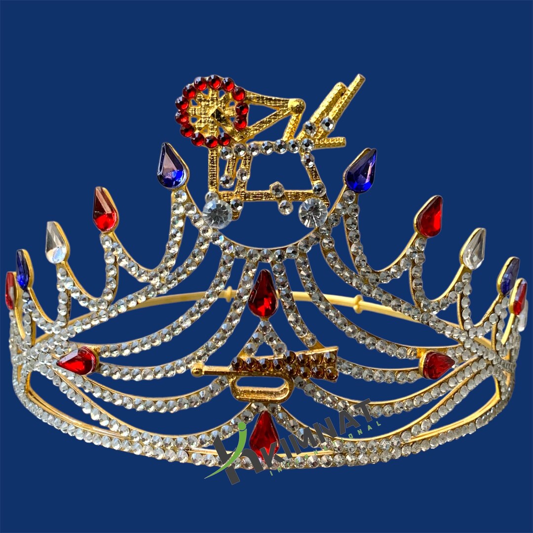 Masonic HOJ Rhinestone Crown: Heroines of Jericho Golden Matron Adjustable Crown - Etsy