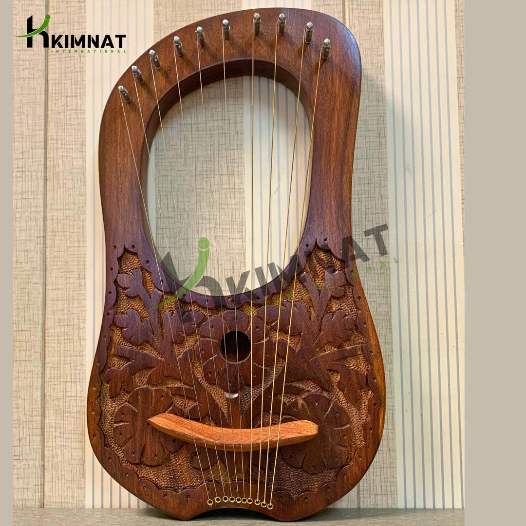 Handmade 10 String Lyre Harp: Scottish Flower Embossed Lyra - Etsy