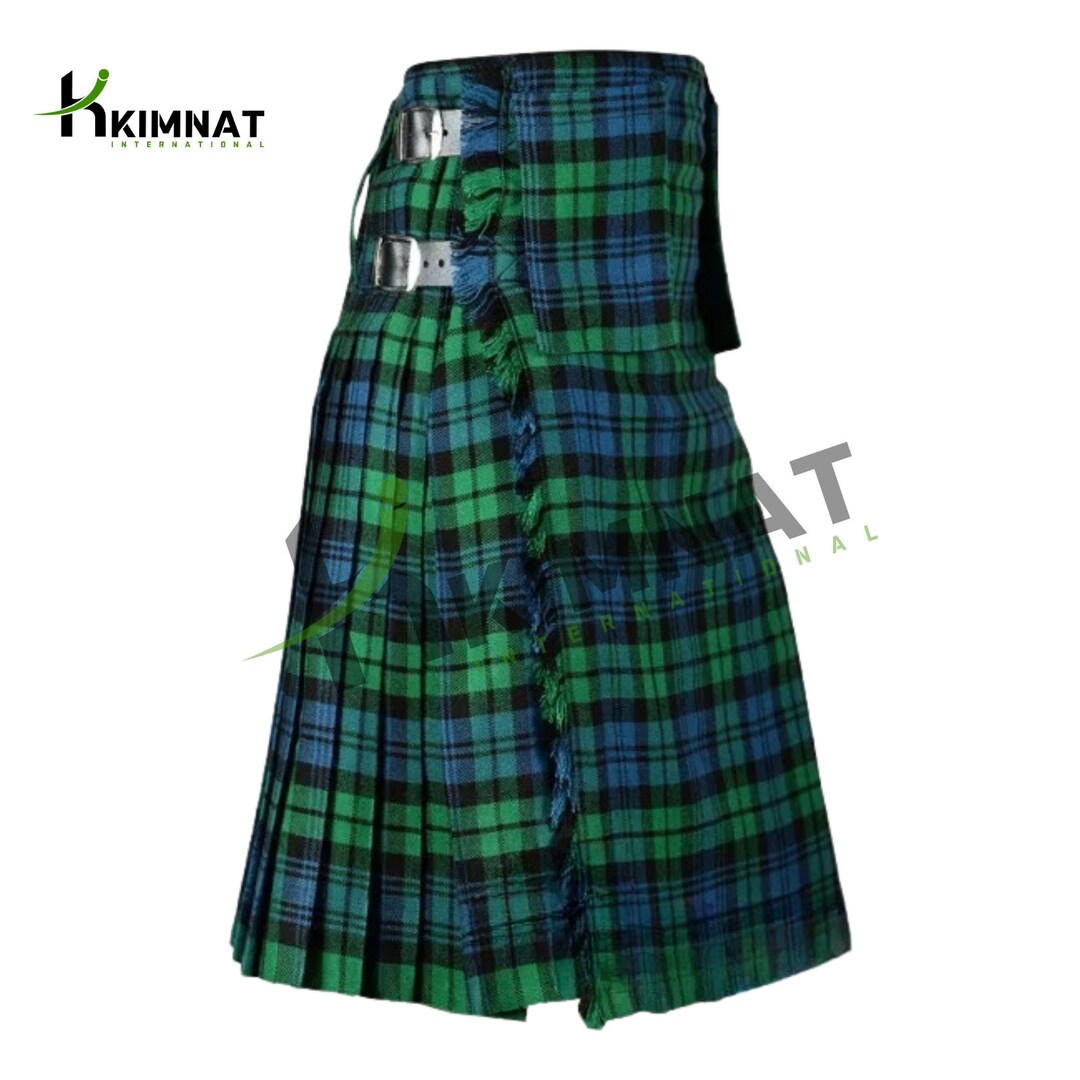 Scottish 8 Yard Tartan Kilt in Campbell Ancient Tartan - Made to Order ...