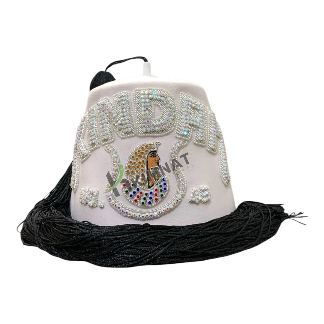 Pure White Daughter of ISIS Fez Masonic DOI Custom Fez Hat White ...