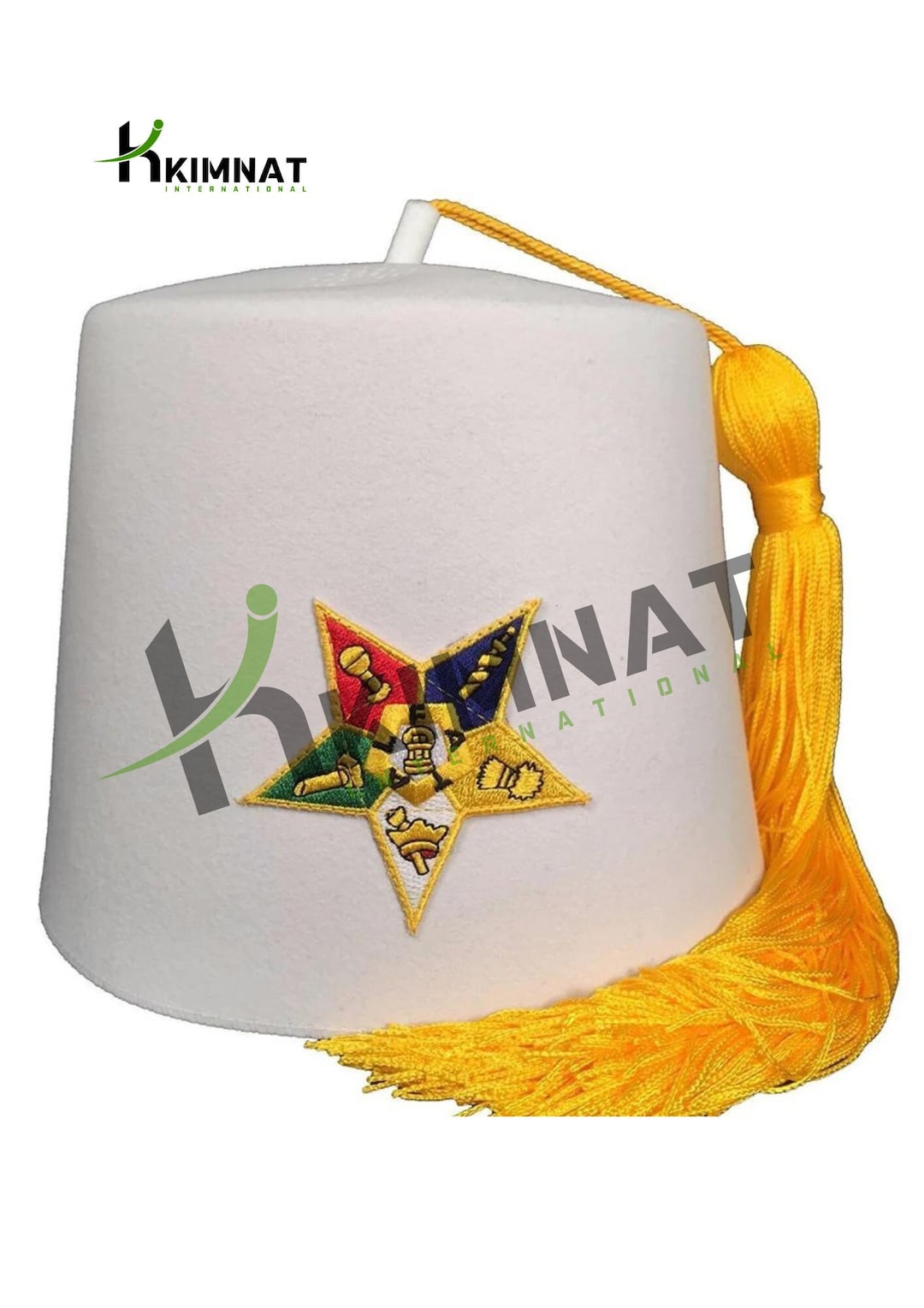 Order of Eastern Star Masonic OES White Fez Hat With Yellow - Etsy