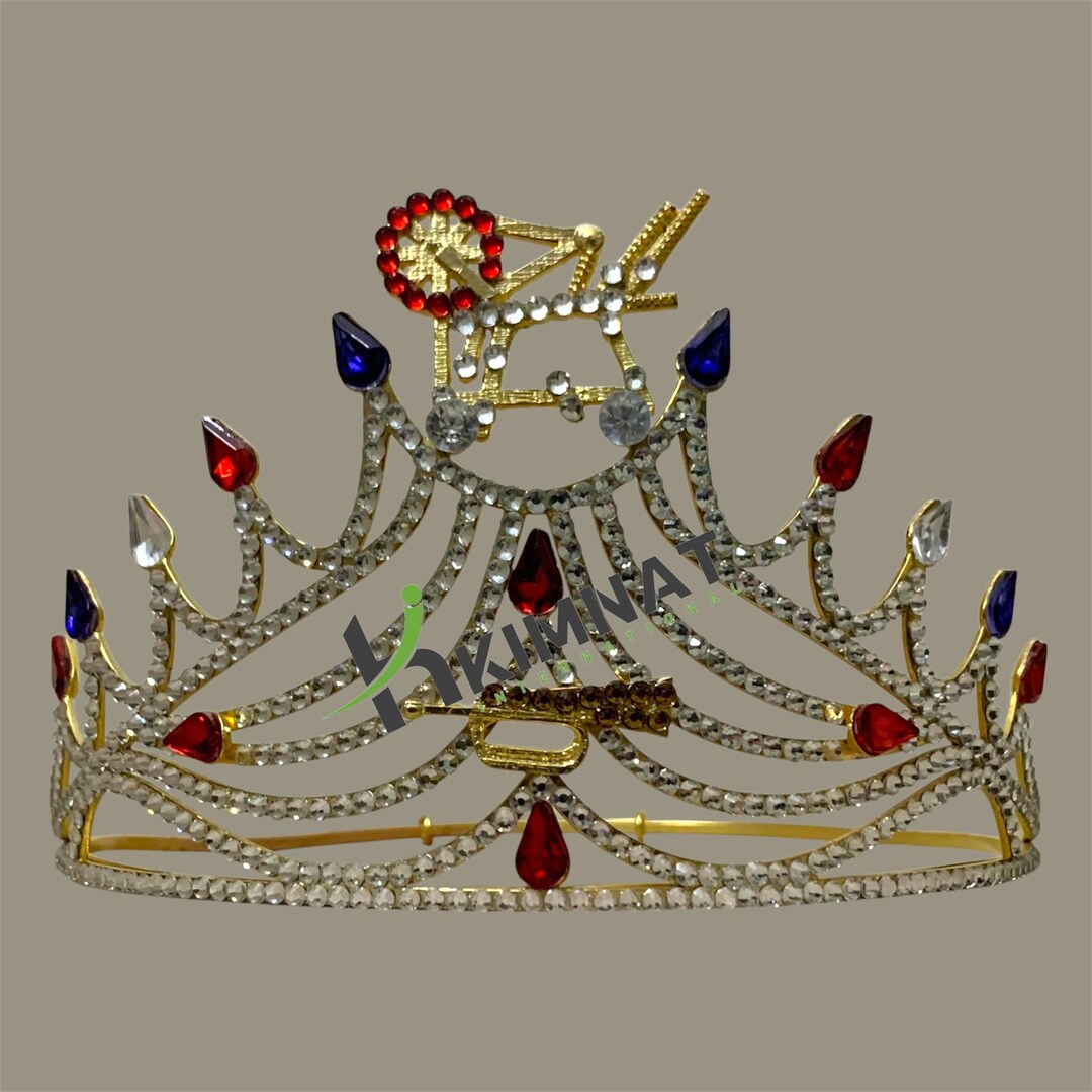 Masonic HOJ (heroines of Jericho) 12 Points Crown Beautifully Decorated Crown With Rhinestones ...