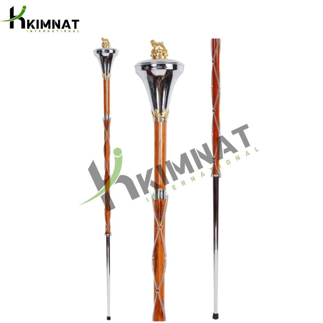 Drum Major Mace: Gold Lion & Crown, Malacca Cane Stave With Soft Case ...