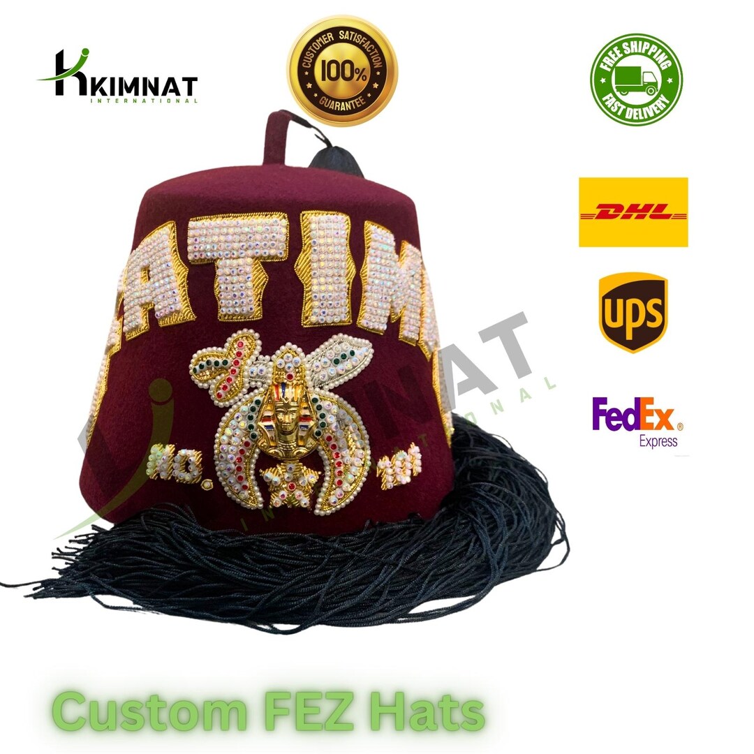 Shriner's Custom Fez Hat Masonic Shriner Fatima Temple Personalized Fez ...