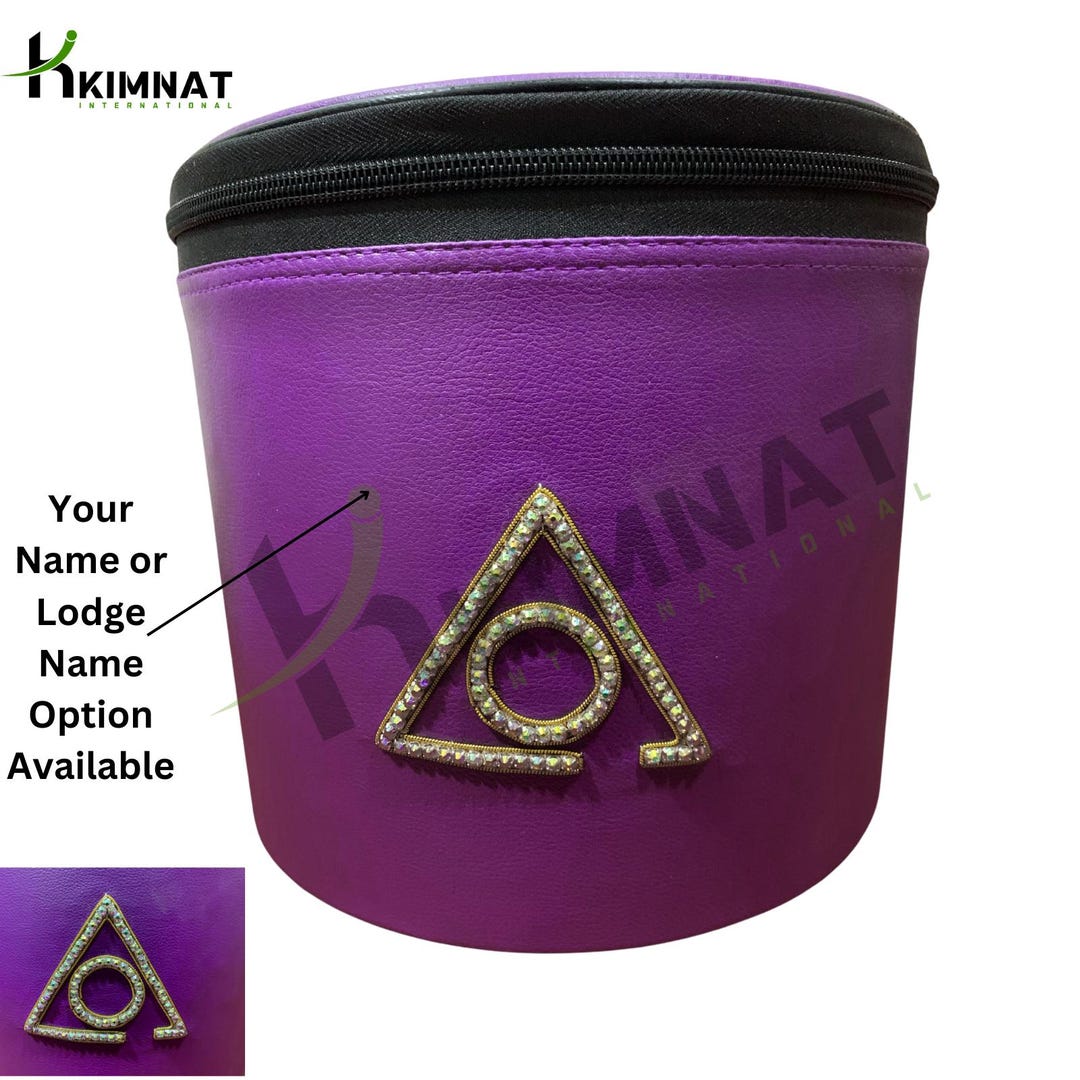 Handmade Masonic LOCOP Fez Case With Custom Name - Embroidered Emblem ...