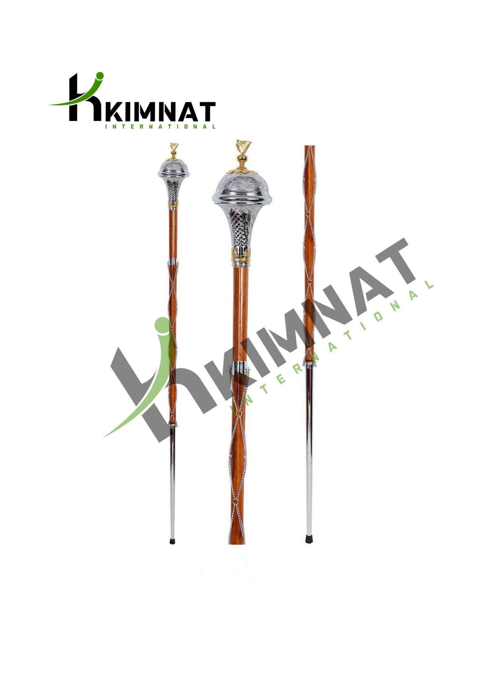 Drum Major Mace Stave & Stick Embossed Chrome Head With Gold - Etsy