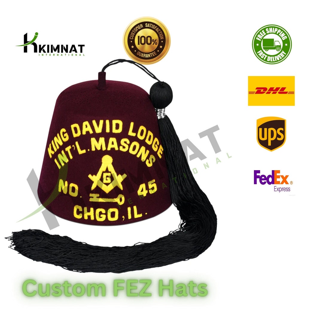 Freemason Masonic Regalia International Masons CUSTOMIZE Fez Hat Black ...