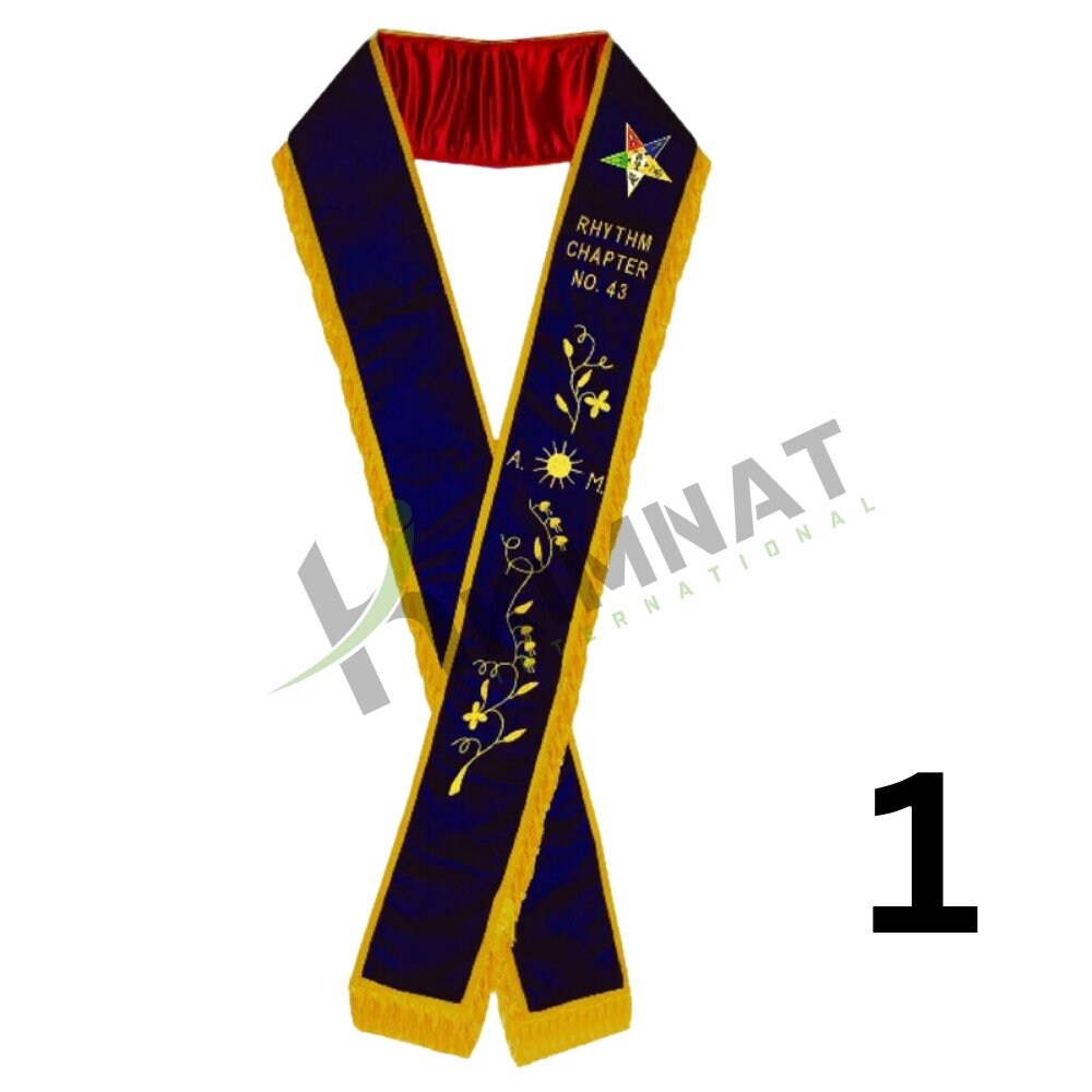 Masonic OES Associate Matron Sash: Purple Velvet Hand Embroidered - Etsy