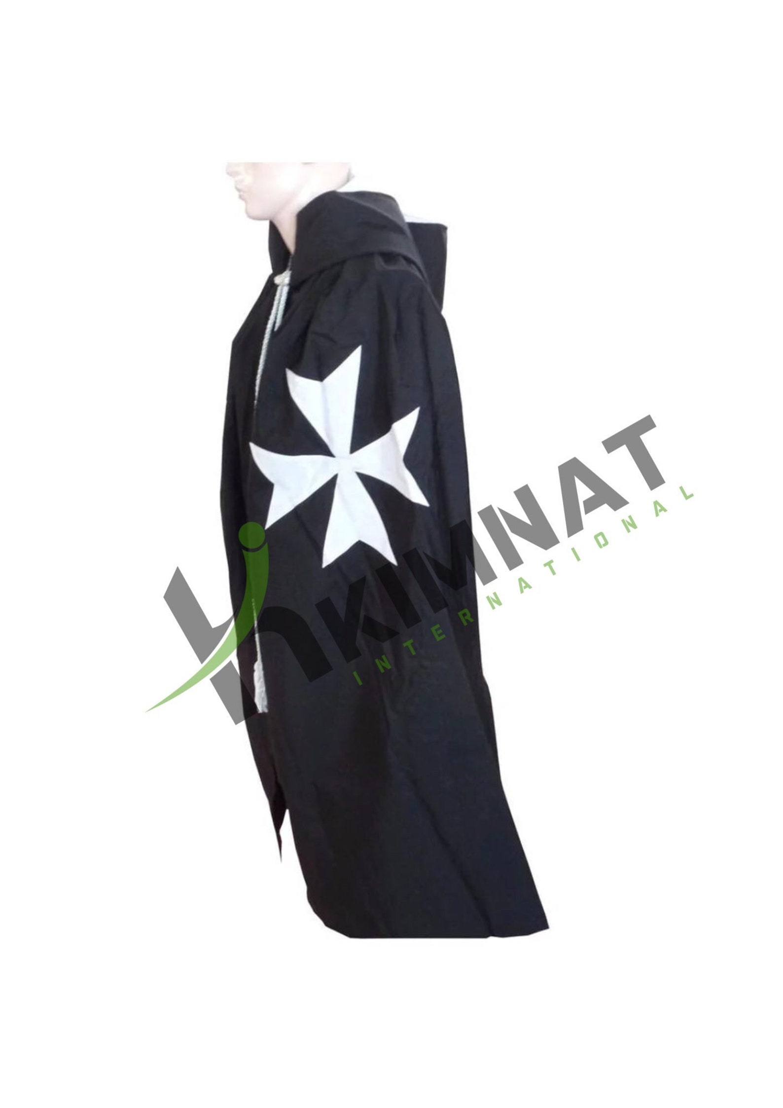 Masonic Order of Malta Commandery Mantle - Black With 8 Pointed Maltese ...