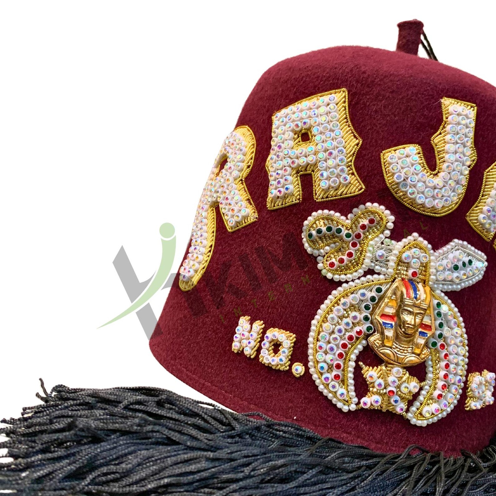 Masonic Shriner's Personalized Lodge Fez Hat Burgundy Fez Hat With ...