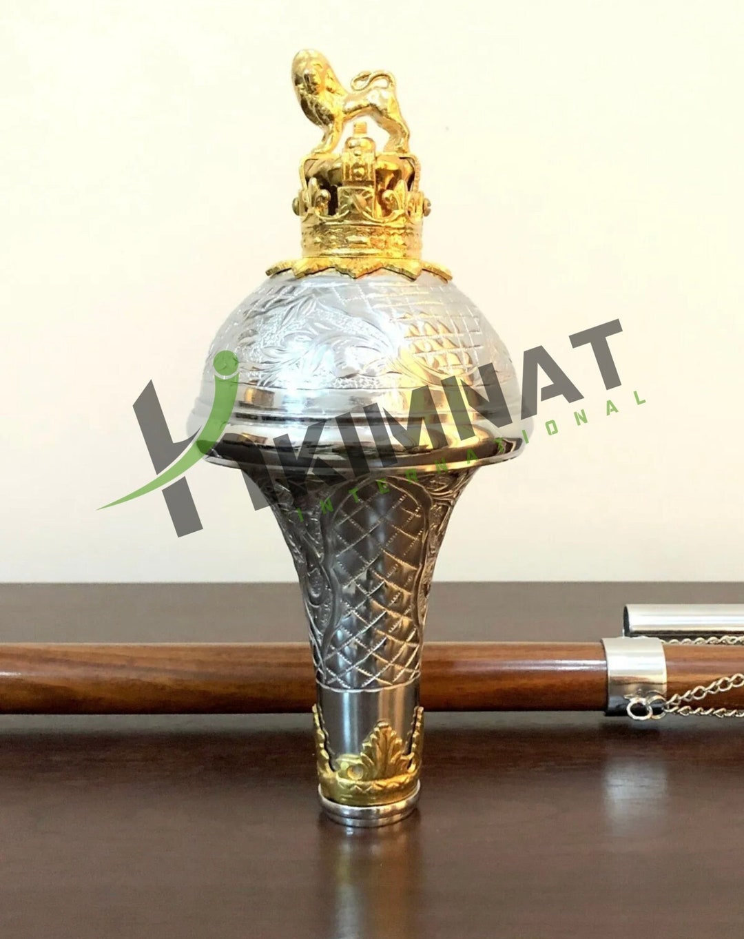 Drum Major Mace Stave & Stick Embossed Chrome Head With Gold - Etsy