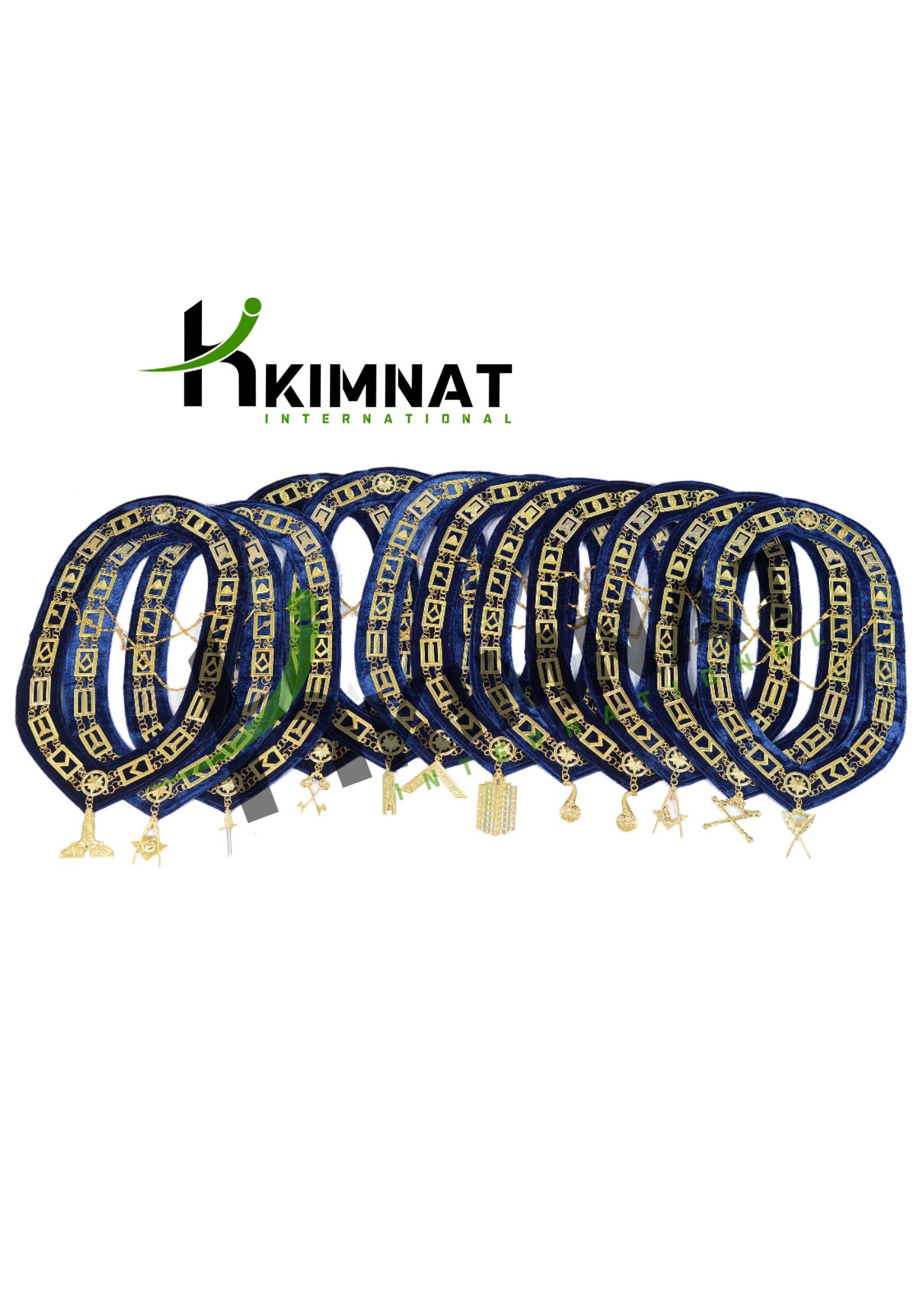 Complete Masonic Regalia Blue Lodge Chain Collar With Gold Officer ...