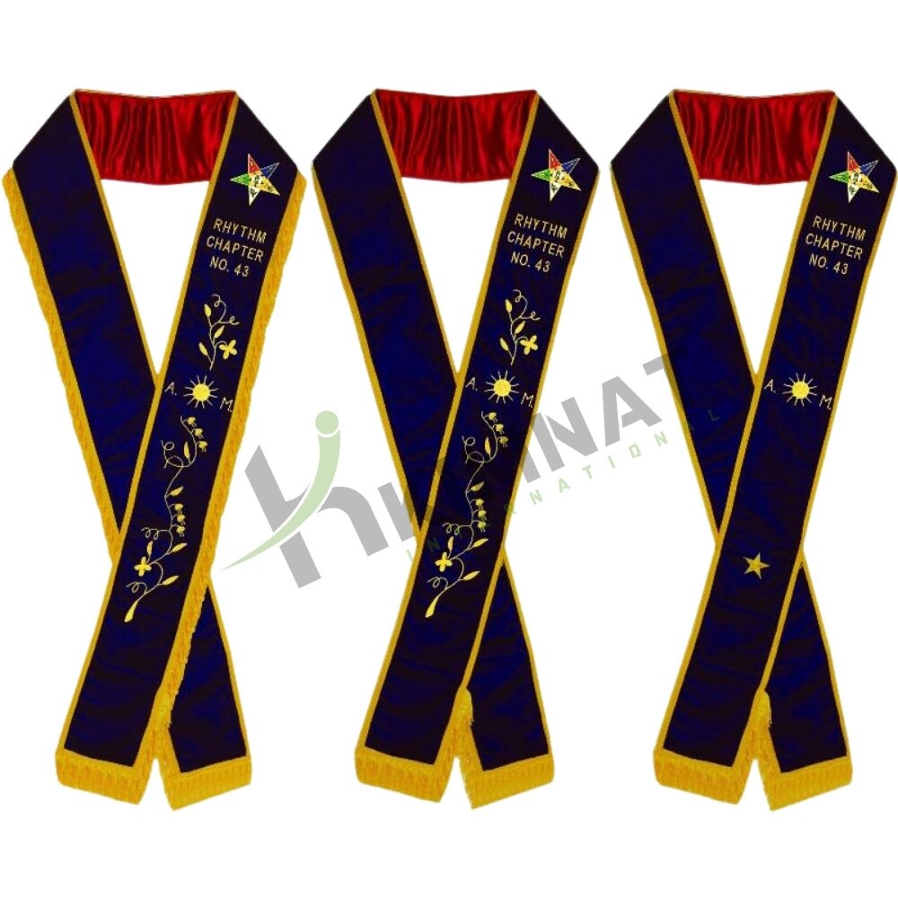 Masonic OES Associate Matron Sash: Purple Velvet Hand Embroidered - Etsy