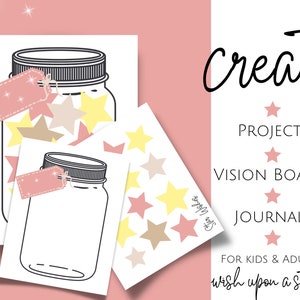 Printable Wish Jar for Vision Board and Activities, New Year Wishes ...