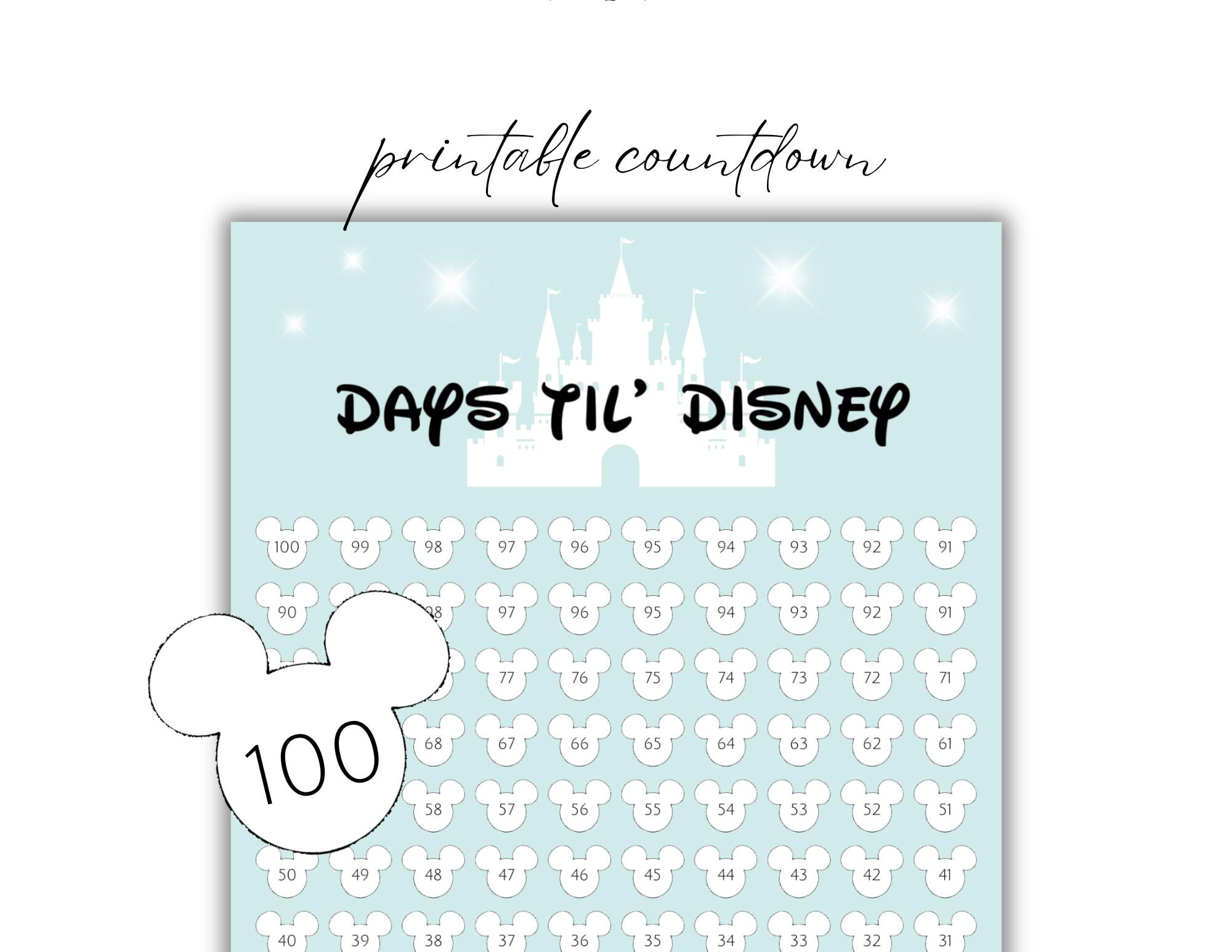Mickey Printable Countdown, Count Down the Days Until Your Magical ...