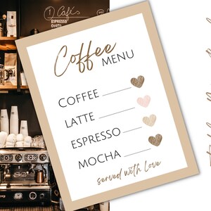 Coffee Bar Sign Printable Collage With 50 Coffee Signs and Pictures for ...