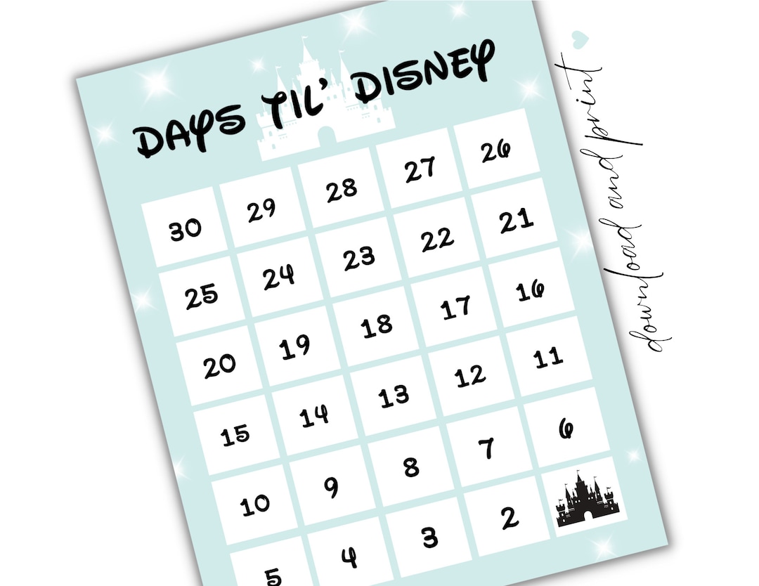 30 Day Countdown, Count Down the Days Until Your Magical Vacation, WDW ...