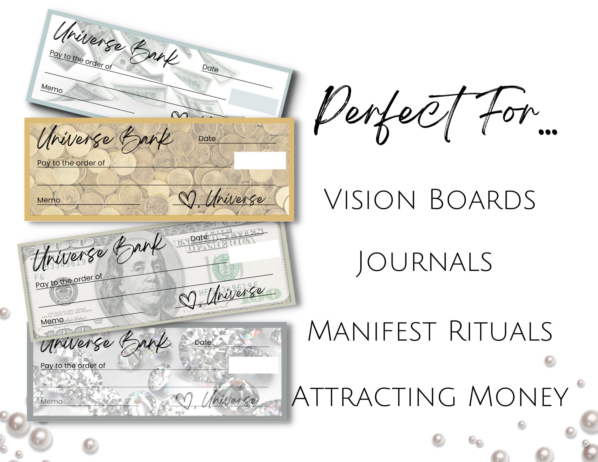 Printable Blank Checks for Manifesting Money Attract - Etsy
