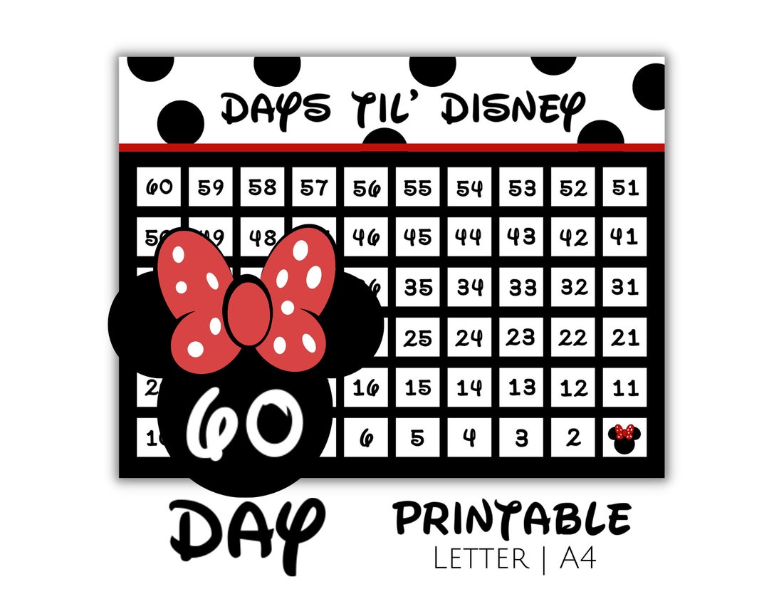 60 Day Vacation Countdown Printable, Vacation Planning Printable ...