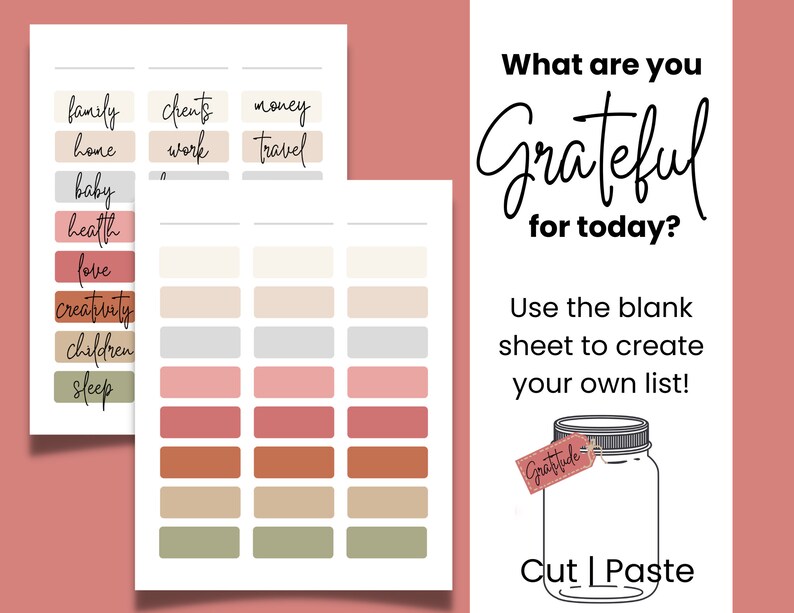 Gratitude Jar Printable Gratitude Vision Board for - Etsy