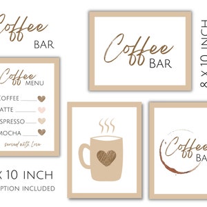 Coffee Bar Sign Printable Collage With 50 Coffee Signs and Pictures for ...