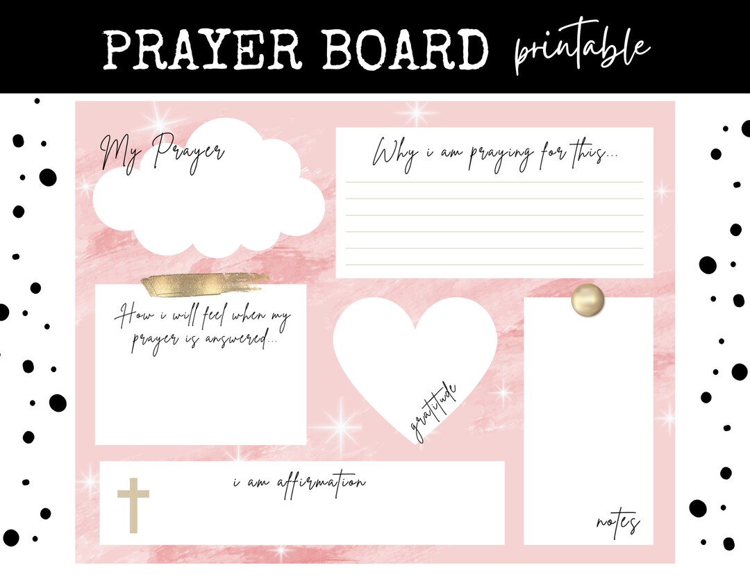 Prayer Board Journal Printable Template for Writing Your Prayers ...