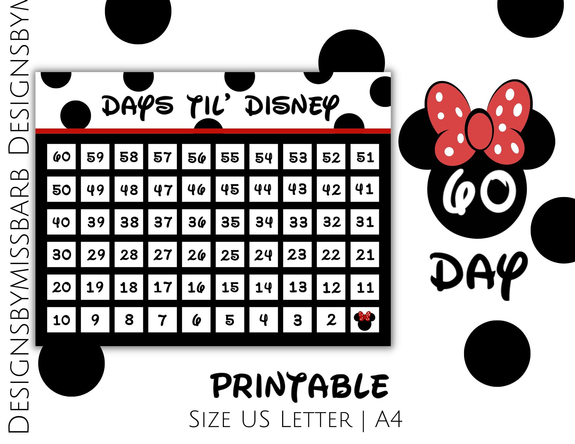 60 Day Vacation Countdown Printable Vacation Planning - Etsy