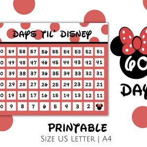 Printable Vacation Countdown, 60 Days Until Your Magical Vacation, 60 ...
