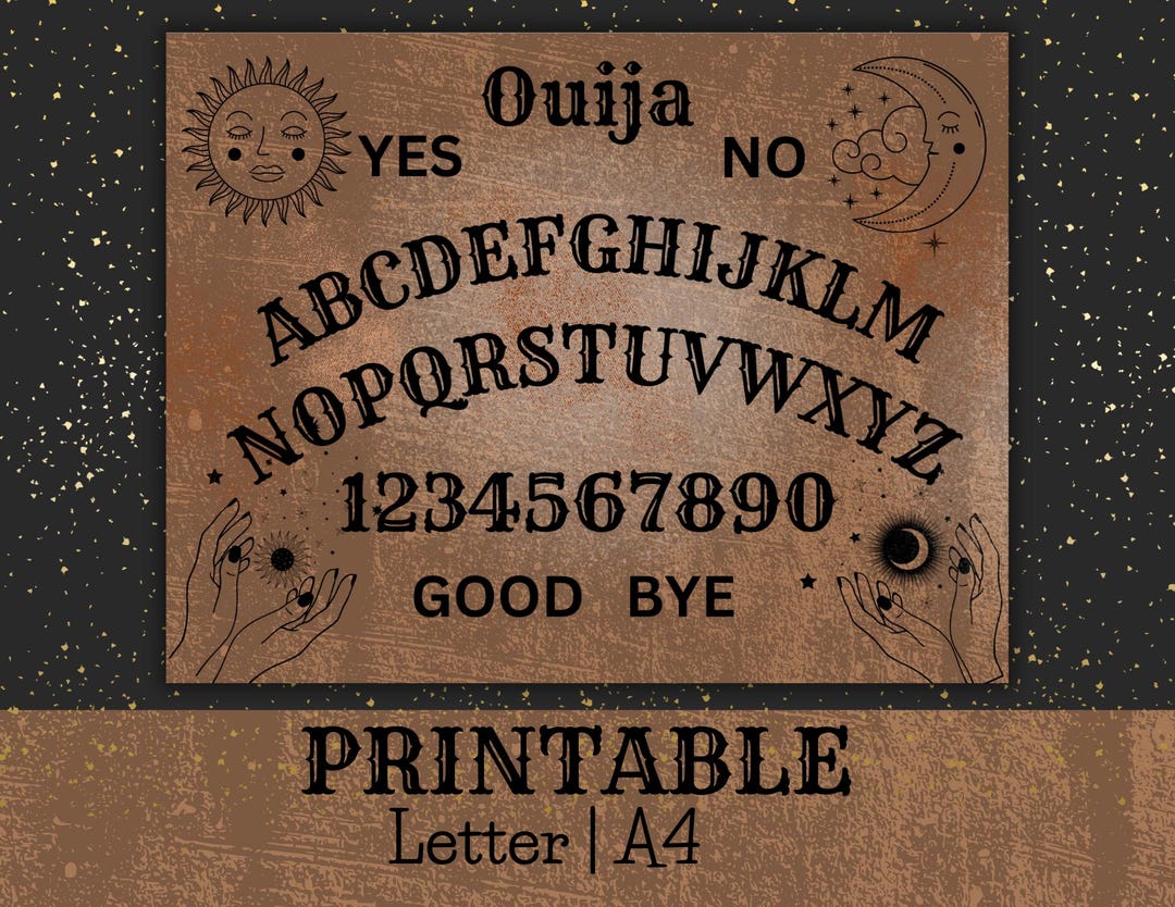 Printable Ouija Board for Parties, Decorations, Spells, Moon Rituals ...