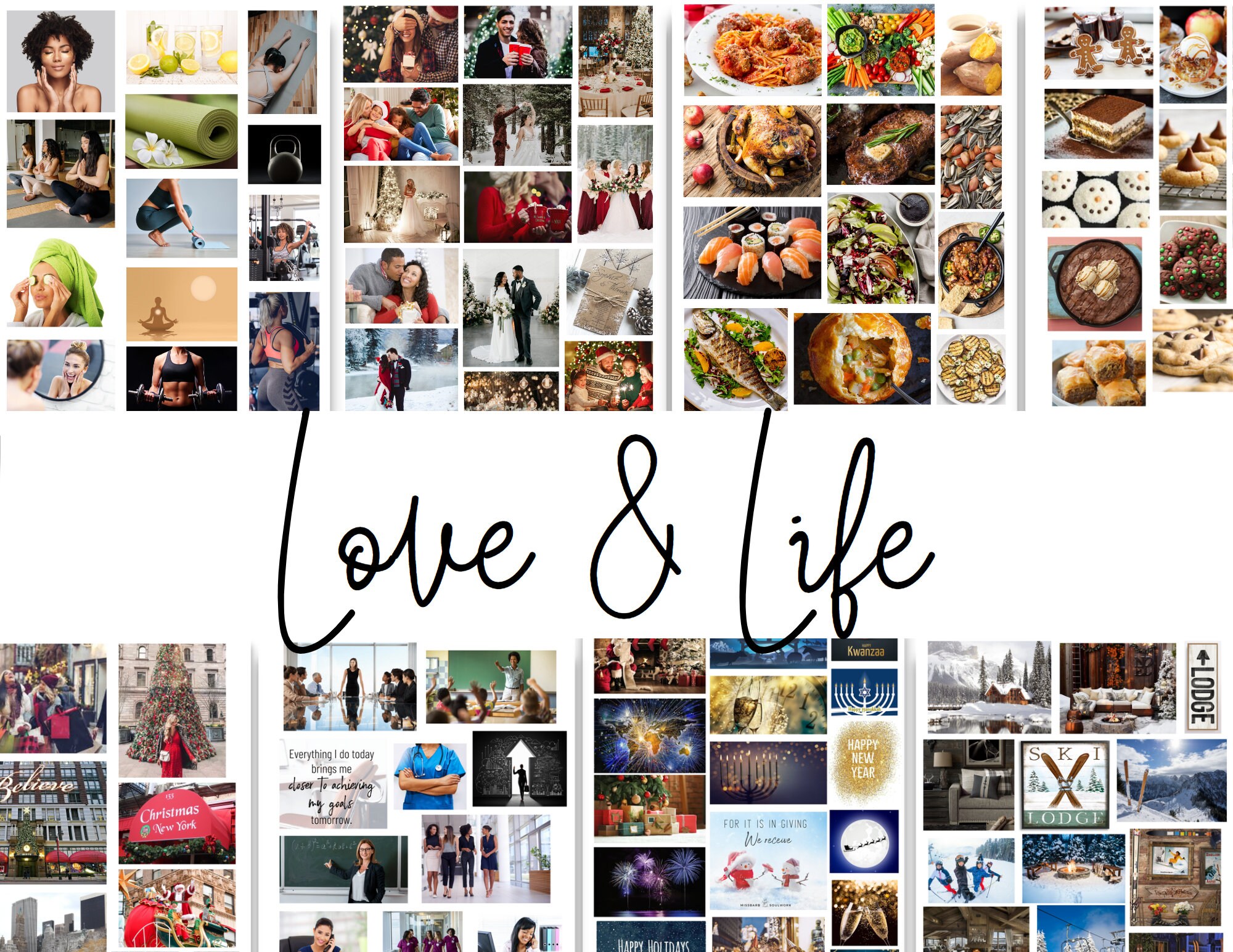 Winter Vision Board Kit Printable Vision Board for Winter - Etsy