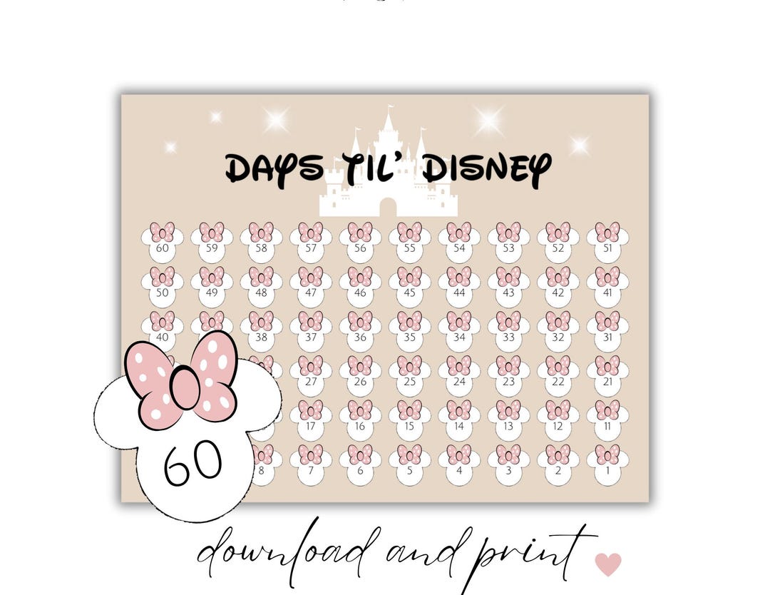 60 Day Countdown to Your Magical WDW Vacation, Printable Vacation ...